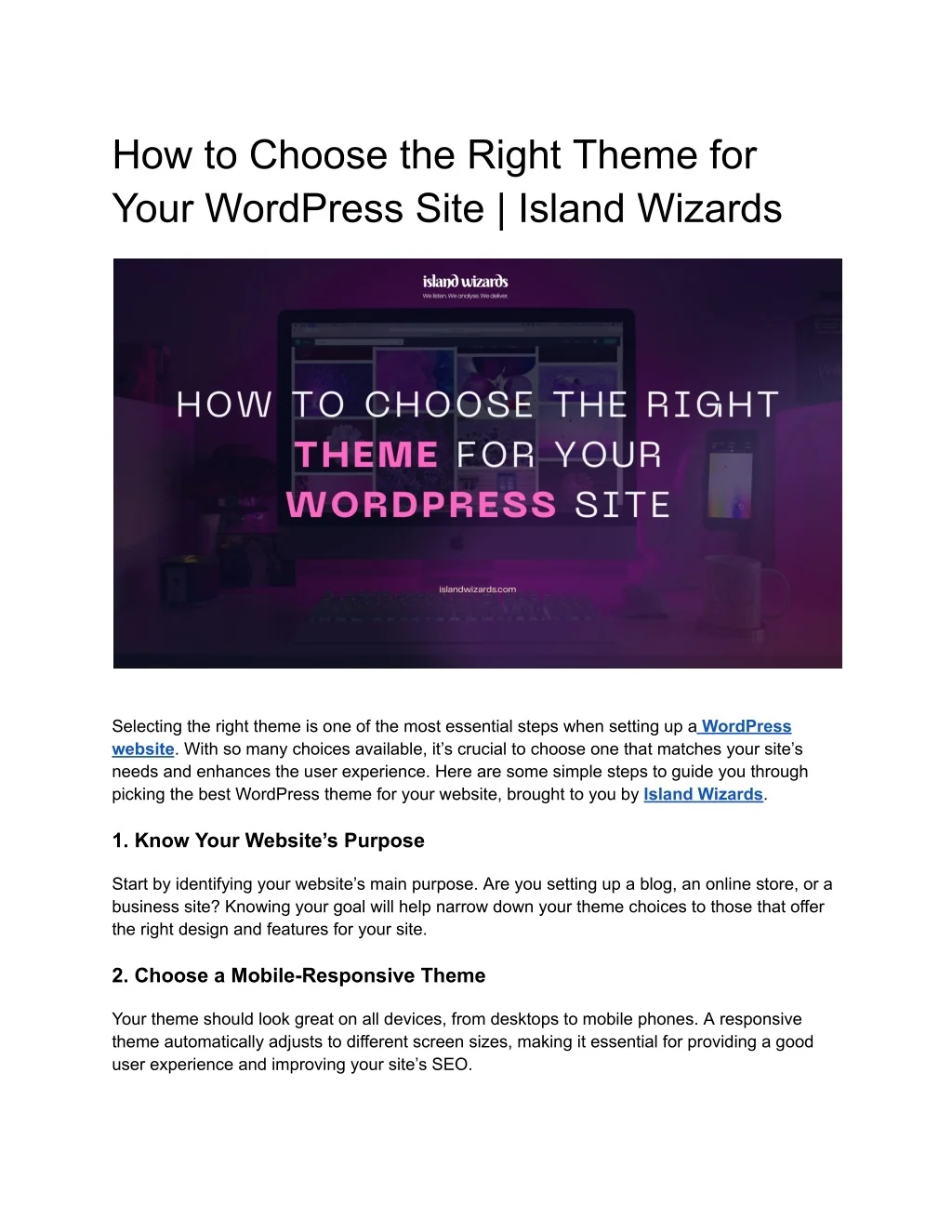 PPT - How to Choose the Right Theme for Your WordPress Site _ Island ...