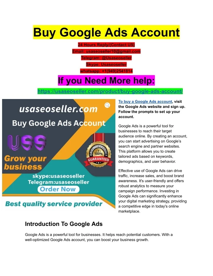 PPT - Buy Google Ads Account PowerPoint Presentation, free download ...