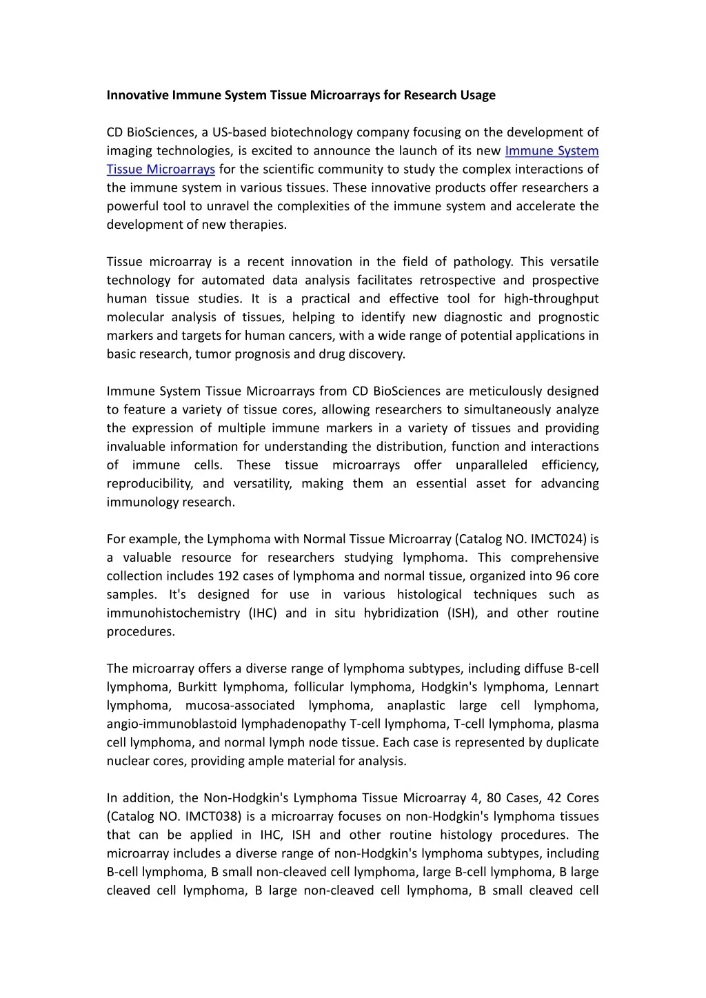 PPT - Innovative Immune System Tissue Microarrays for Research Usage ...