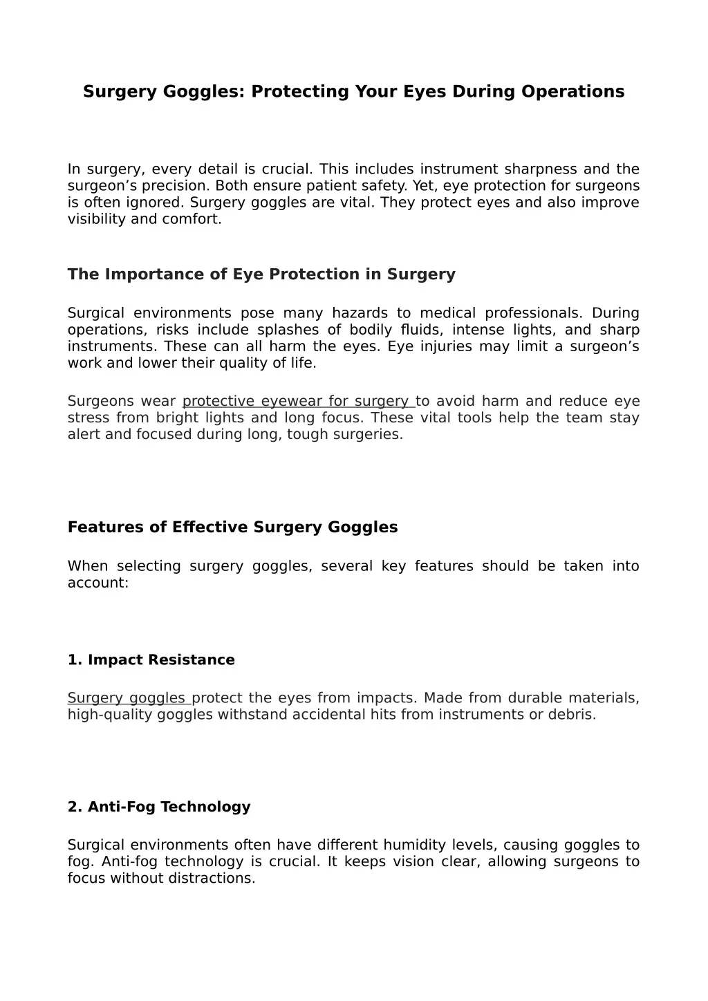 PPT - Surgery Goggles: Protecting Your Eyes During Operations ...