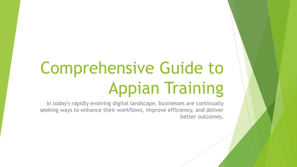 PPT - Comprehensive Guide to Appian Training ppt PowerPoint ...