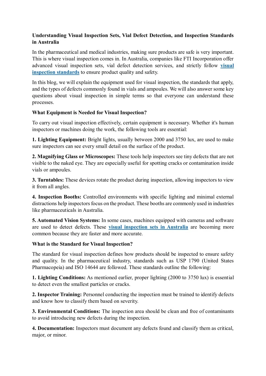 PPT - Understanding Visual Inspection Sets, Vial Defect Detection, and ...