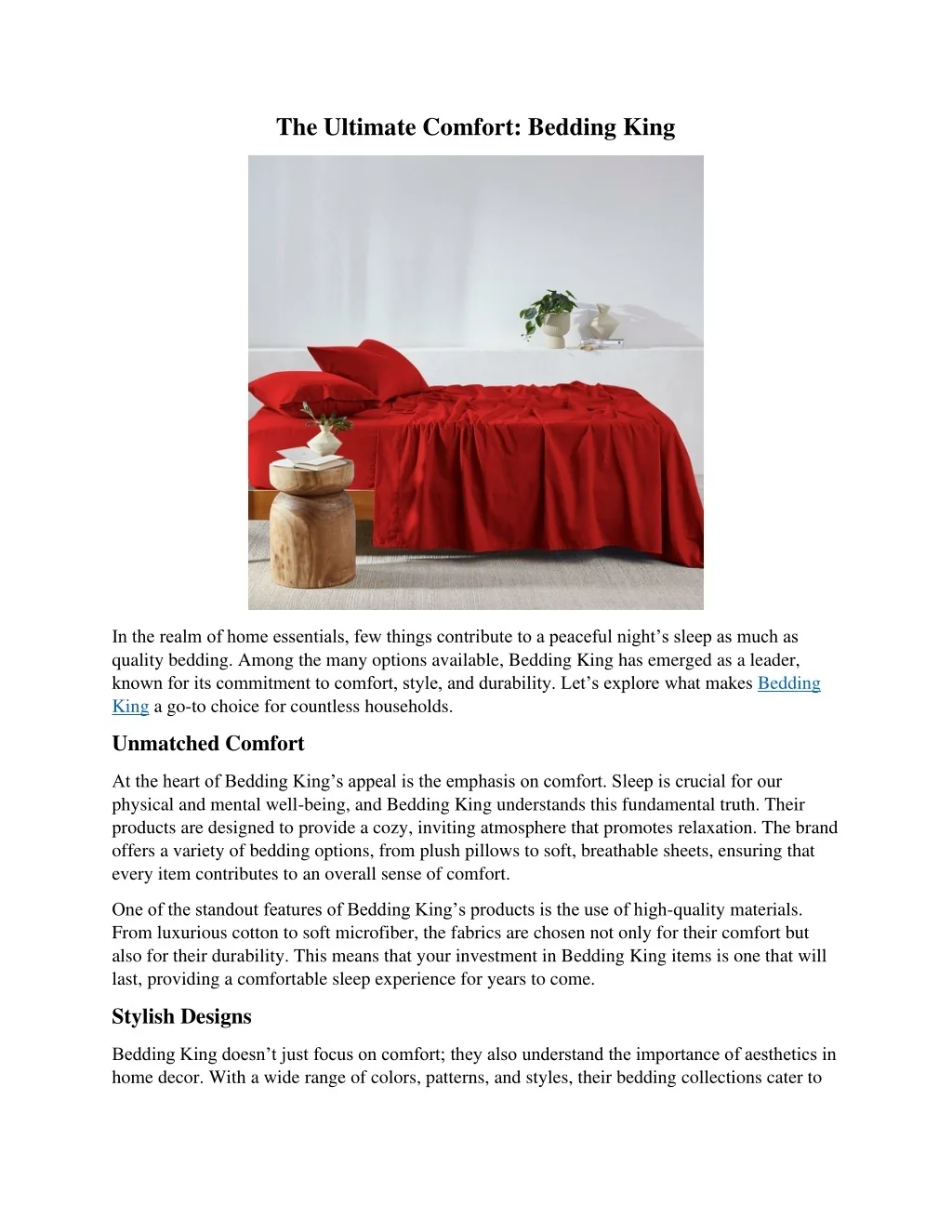 PPT - The Ultimate Comfort Bedding King PowerPoint Presentation, free ...