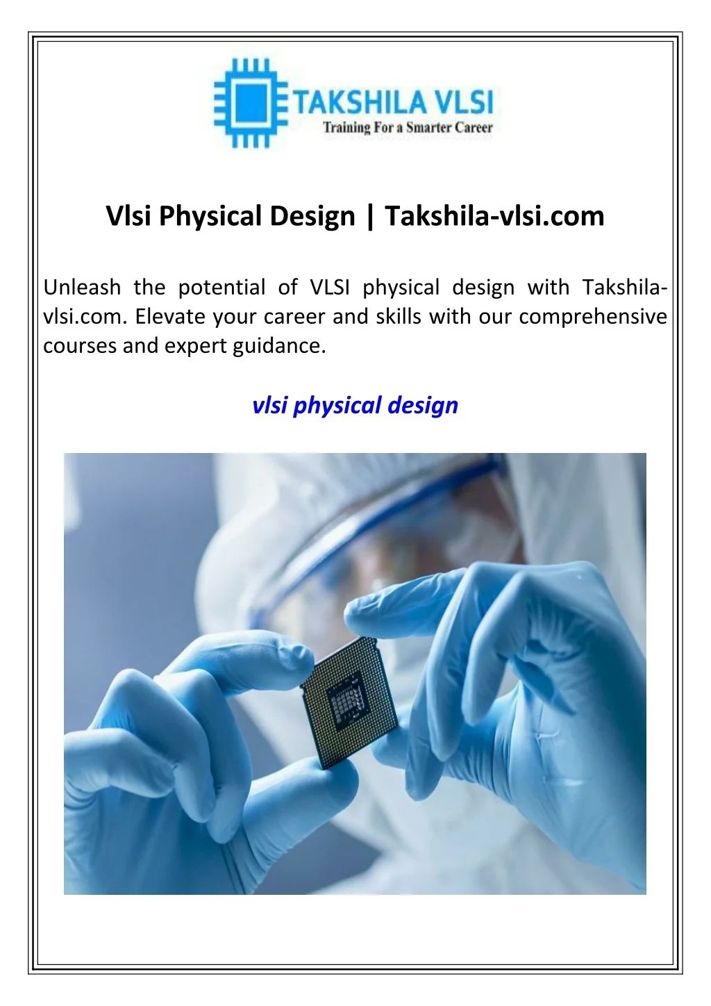 PPT - Vlsi Physical Design Takshila-vlsi.com PowerPoint Presentation, free download - ID:13689791