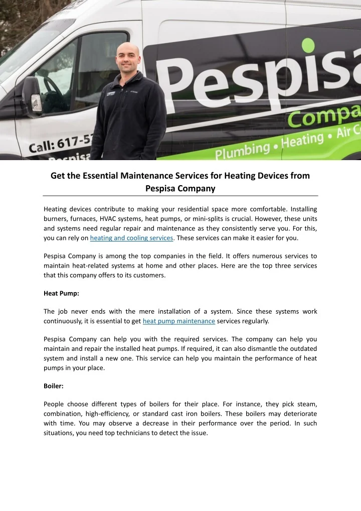 PPT - Get the Essential Maintenance Services for Heating Devices from ...