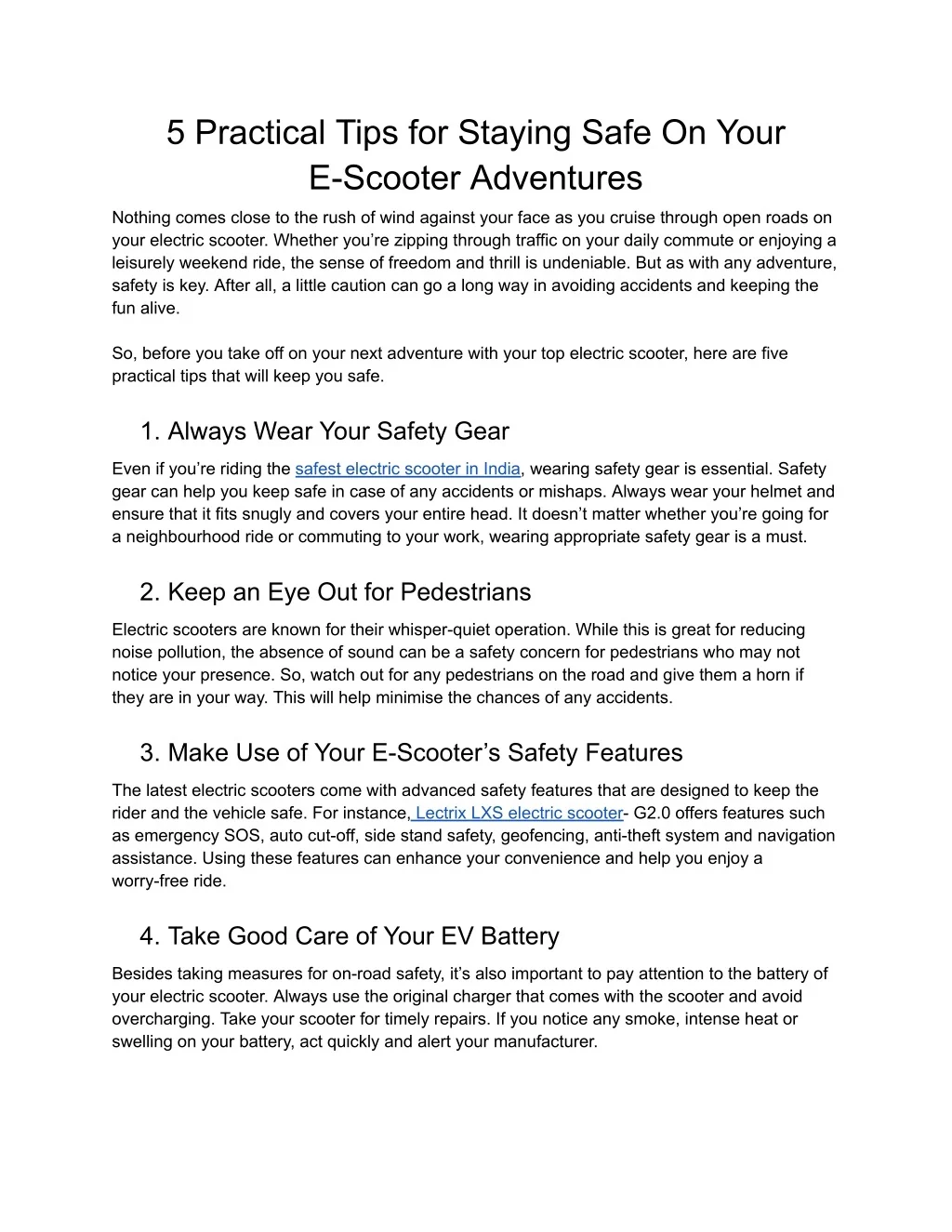 PPT - 5 Practical Tips for Staying Safe On Your E-Scooter Adventures ...