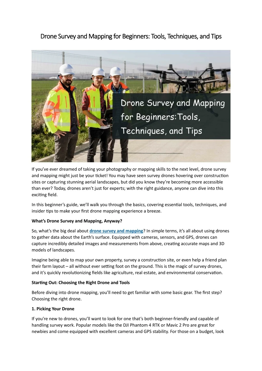 PPT - Drone Survey and Mapping for Beginners PowerPoint Presentation ...